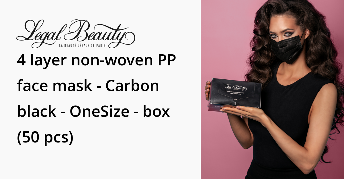 4 layer non-woven PP face mask - Carbon black - OneSize | Legal Beauty
